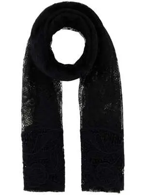 Valentino Garavani Lace-Detailing Scarf In Black - 13% Off