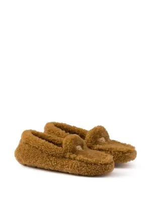 Prada Shearling Loafers - Brown