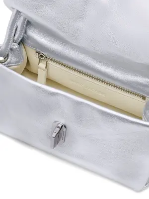 Marc Jacobs Mini The Metallic Dual Top-handle Bag - Silver