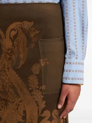 Etro Printed Metallic-effect Mini Skirt - Brown