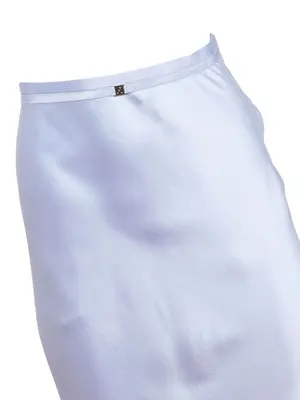 FLEUR DU MAL Silk Pleated Skirt - Blue