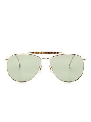 Thom Browne Pilot-frame Sunglasses - Gold