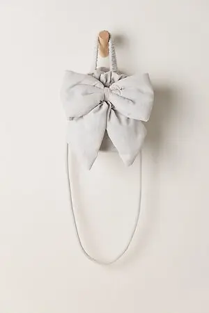 Free People Belle Velvet Bow Bag Glacier Grey