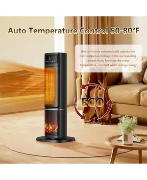 SUGIFT 1500w Oscillating Ceramic Tower Electric Space Heater With Remote Control