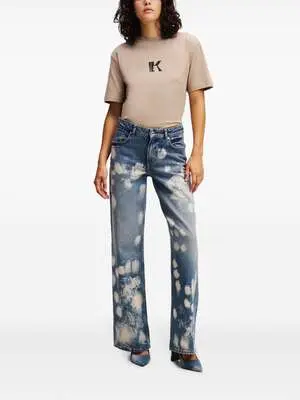 Karl Lagerfeld Bleached Wide-leg Jeans