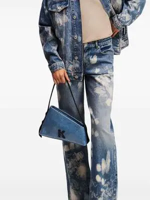 Karl Lagerfeld Bleached Wide-leg Jeans