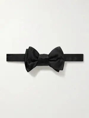 Charvet Pre-tied Silk-satin Bow Tie - Black