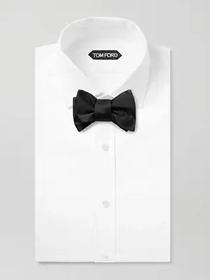 Charvet Pre-tied Silk-satin Bow Tie - Black