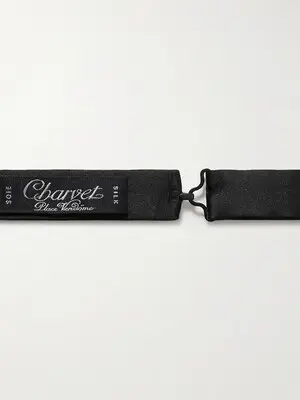 Charvet Pre-tied Silk-satin Bow Tie - Black
