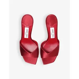 JIMMY CHOO Skye 70 Single-strap Heeled Mules - Ruby Red