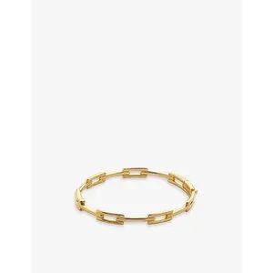 Monica Vinader Signature Link Vermeil Sterling-silver Bangle - Yellow Gold