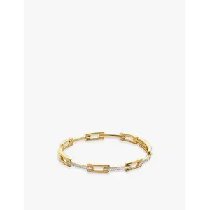Monica Vinader Signature Link Diamond Bangle - Yellow Gold