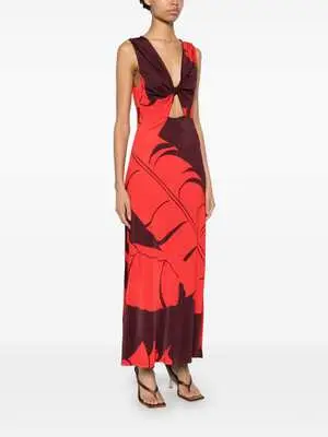 Johanna Ortiz Deep Heart Maxi Dress - Red