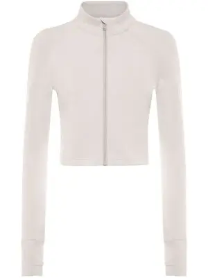 PLEIN SPORT Cropped Zipped Performance Sweatshirt - Grey