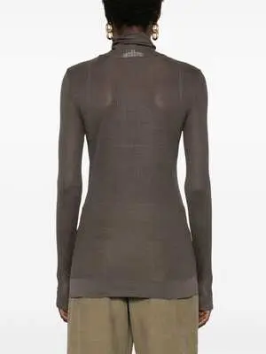 LEMAIRE Fine-ribbed Sweater - Brown