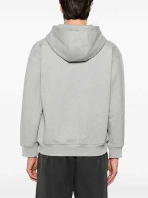 MARINE SERRE Moon Logo Fleece Zipped Hoodie - Grey