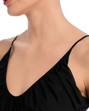 L'Agence Gelina Ruched Bodysuit - Black