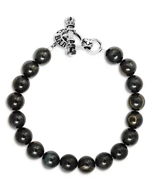 KING BABY STUDIO Tiger Eye Bead Bracelet - Blue/silver
