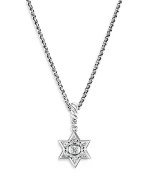 David Yurman Star Of David Diamond Pendant Necklace - Silver