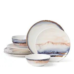 LENOX Summer Radiance 12 Piece Dinnerware Set, Service For 4 - Blue