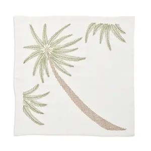 KIM SEYBERT Palm Coast Napkin - White/green