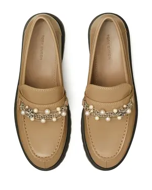 Tory Burch Embellished Classic Loafers - Dark Elk