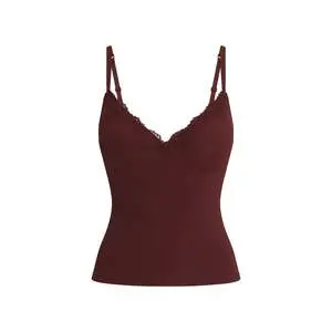 SKIMS Fits Everybody Lace Push Up Cami - Oxblood