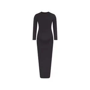 fits everybody crew neck long sleeve dress onyx Bleusalt The Long Sleeve Crew Dress | Stone main image 0