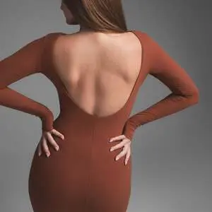 fits everybody low back long dress Skims Fits Everybody Low Back Long Dress - Saffron