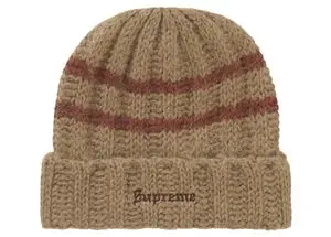 Supreme Brushed Stripe Beanie - Camel