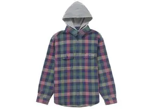 Supreme Waffle Plaid Hooded Shirt - Multicolor