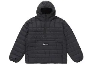 Supreme Micro Down Half Zip Hooded Pullover - Black