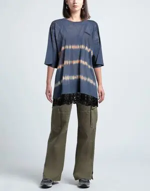 Dsquared2 Oversized Tie-dyed T-shirt With Lace Trim - Navy