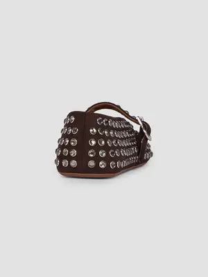 Alaïa Leather & Strass Ballet Flats