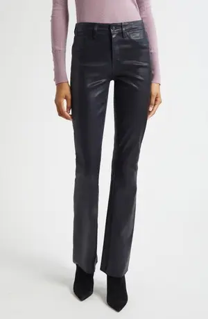 L'Agence Ruth Coated Straight-leg Jeans - Metro Coated