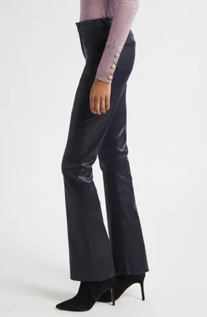 L'Agence Ruth Coated Straight-leg Jeans - Metro Coated
