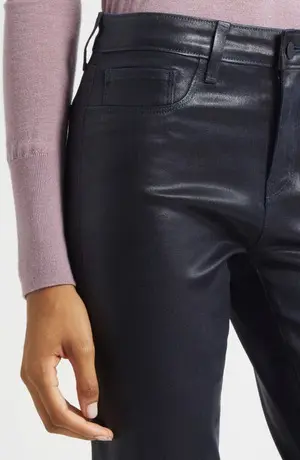 L'Agence Ruth Coated Straight-leg Jeans - Metro Coated