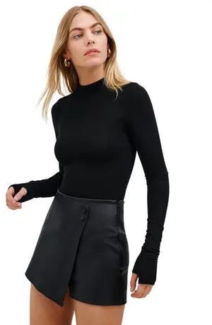 MARCELLA Maven Mock Neck Long Sleeve Jersey Bodysuit