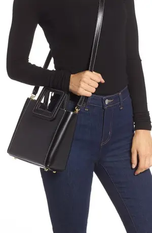 Staud Mini Shirley Leather Satchel - Black