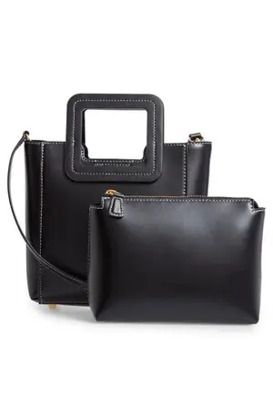 Staud Mini Shirley Leather Satchel - Black