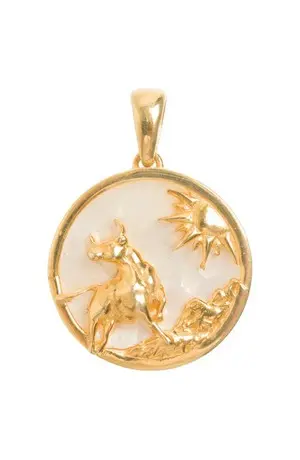FREYA ROSE Freya Rose 18ct Gold Plated Sterling Silver Mother Of Pearl Taurus Zodiac Pendant Taurus