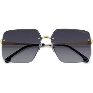 Carrera Eyewear 61mm Rimless Rectangle Sunglasses - Gold Black/ Dark Grey