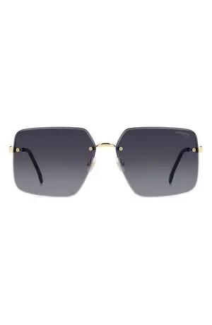 Carrera Eyewear 61mm Rimless Rectangle Sunglasses - Gold Black/ Dark Grey