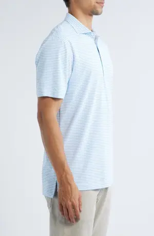 Johnnie-o Stetsons Stripe Performance Polo - Maliblu