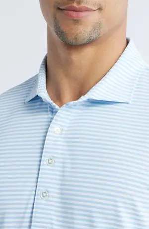 Johnnie-o Stetsons Stripe Performance Polo - Maliblu
