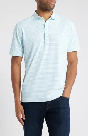 Johnnie-o Stetsons Stripe Performance Polo Tarpon