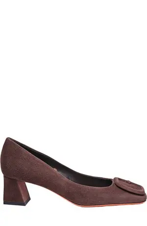 Santoni Suede Low-heel Pumps - Brown