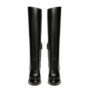 Santoni Leather High-heel Boots - Black