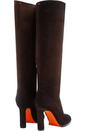 Santoni Suede High-heel Boots - Brown