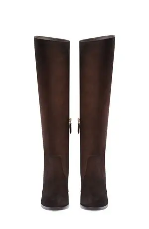 Santoni Suede High-heel Boots - Brown